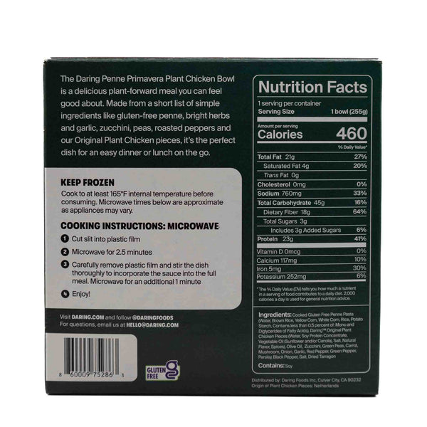 Daring Chicken Bowl Penne Primavera - BESTIES Vegan Paradise